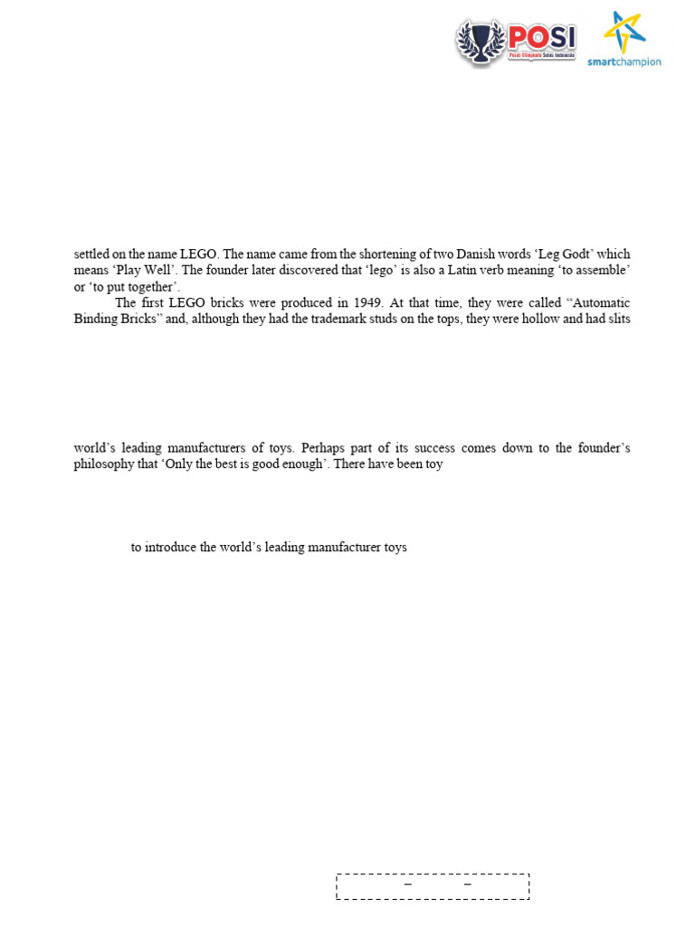 Pembahasan SMP Bahasa Inggris - POSI Science Olympiad Sibolga (PSO) 2024 | PDF