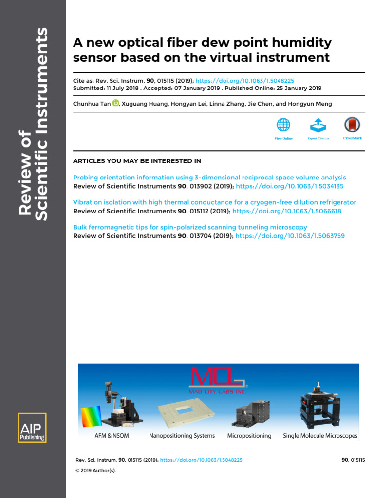 A New Optical Fiber Dew Point Humidity Sensor Based On The Virtual Instrument | PDF