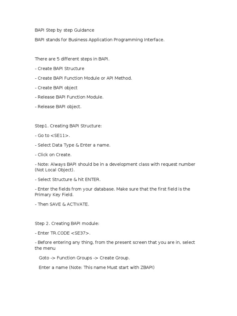 Bapi Notes Pdf Parameter Computer Programming Object Computer Science