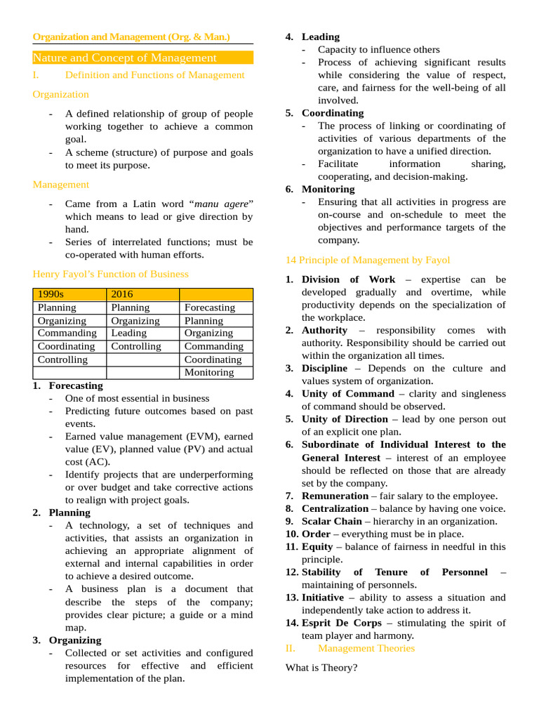 Organization and Management | PDF