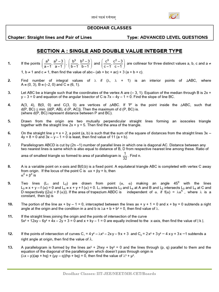 Straight Line-1 | PDF