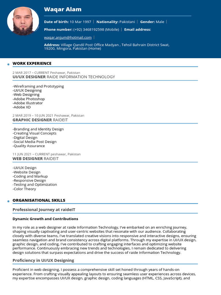 Waqar Resume | PDF | Web Design | Websites