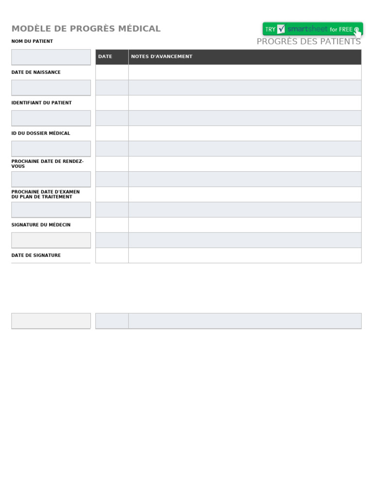 IC Medical Progress Template 17224 - WORD - FR | PDF