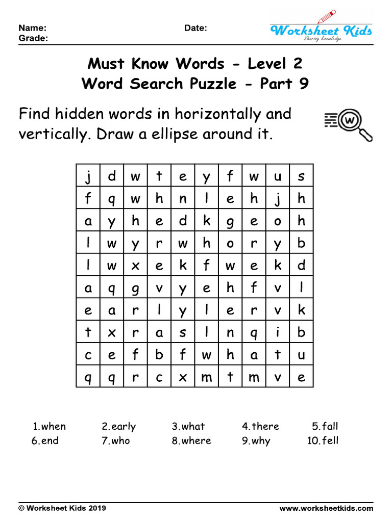 100 Words Word Search Grade 2 - Part9 - 1 | PDF