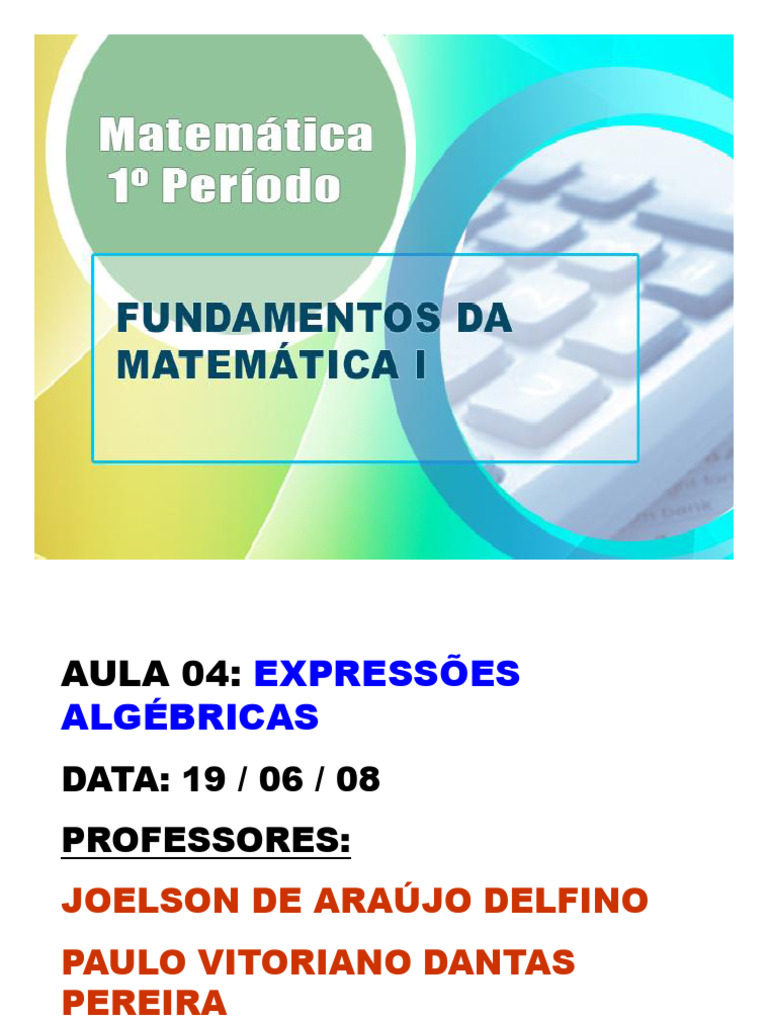 AVA 633492921163873750fundamentos Da Matematica i Aula 4 Modo de Compatibilidade | PDF