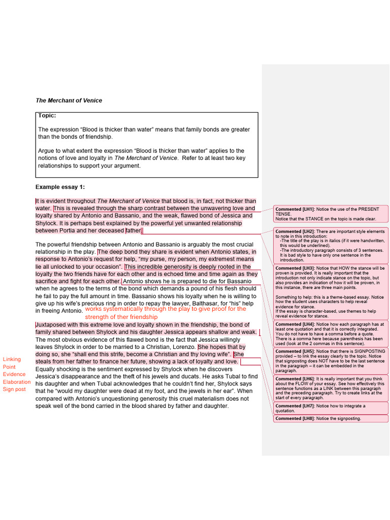 GR 10 Merchant of Venice Example Essay 1 | PDF