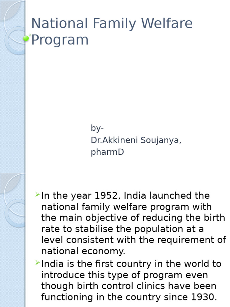 Family Welfare Program | PDF | Family Planning | Self-Improvement