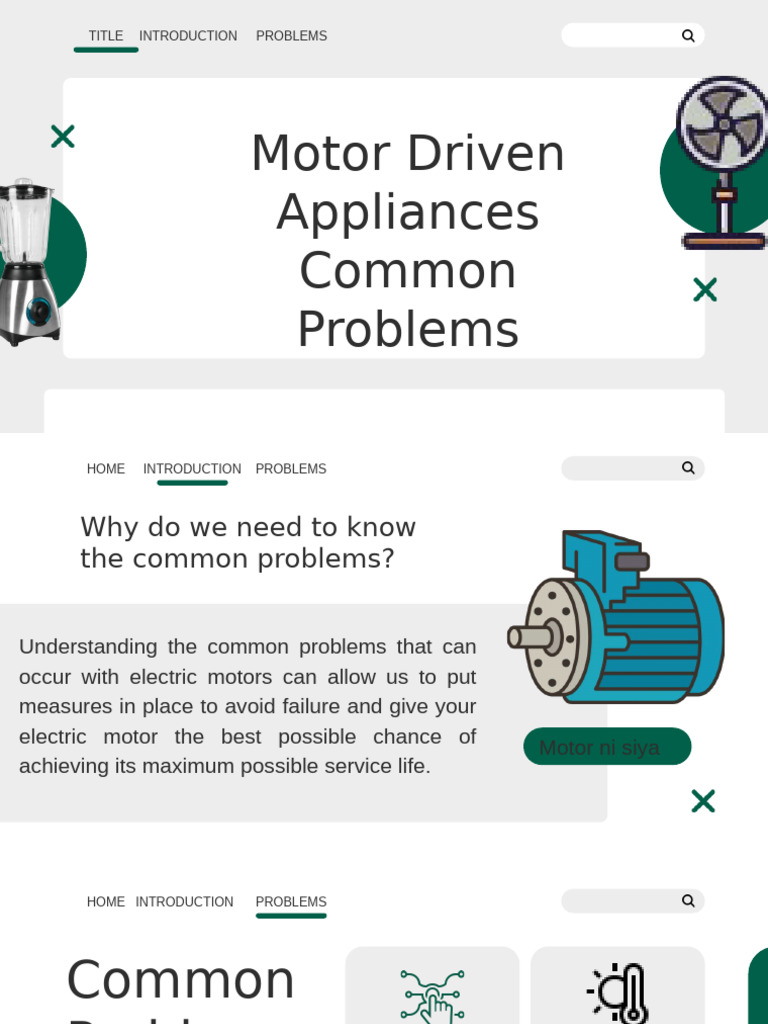 Motor-Driven-Appliances-Common-Problems | PDF