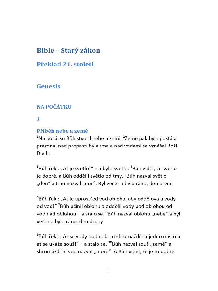 Bible - Stary Zakon - Preklad 21. Stoleti | PDF