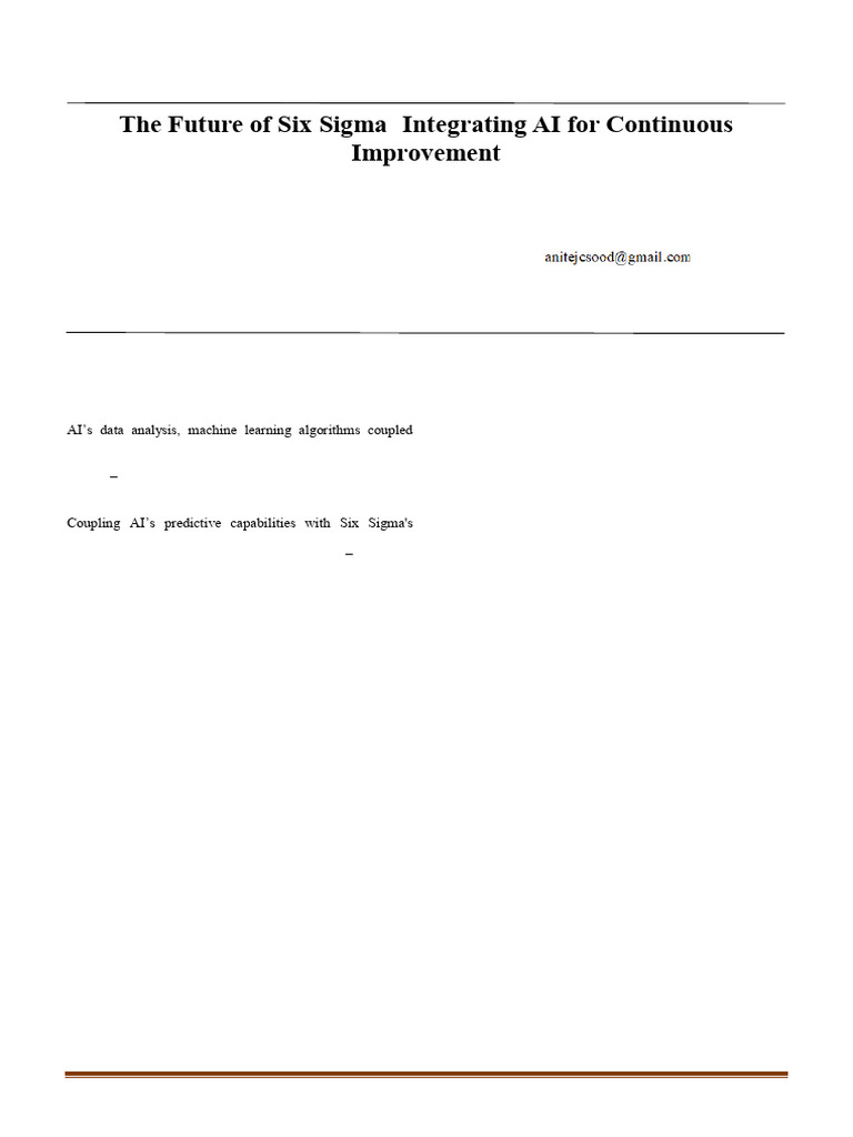 The Future of Six Sigma Integrating AI For Continuous Improvement | PDF | Artificial ...
