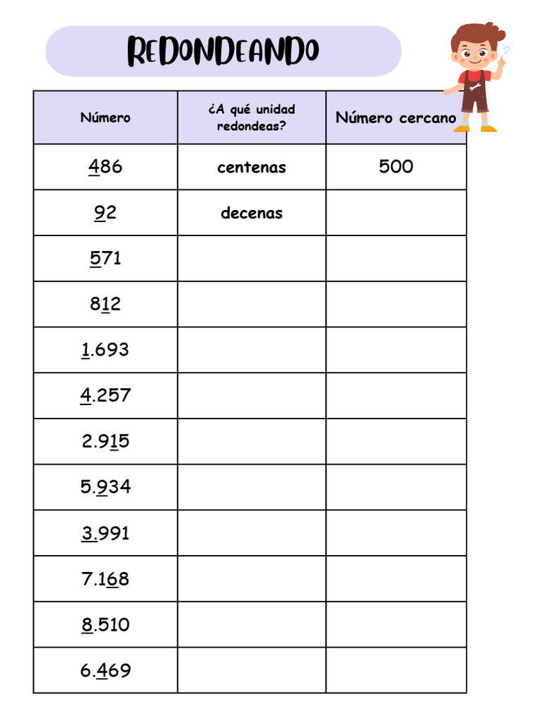 Ficha Redondeo | PDF