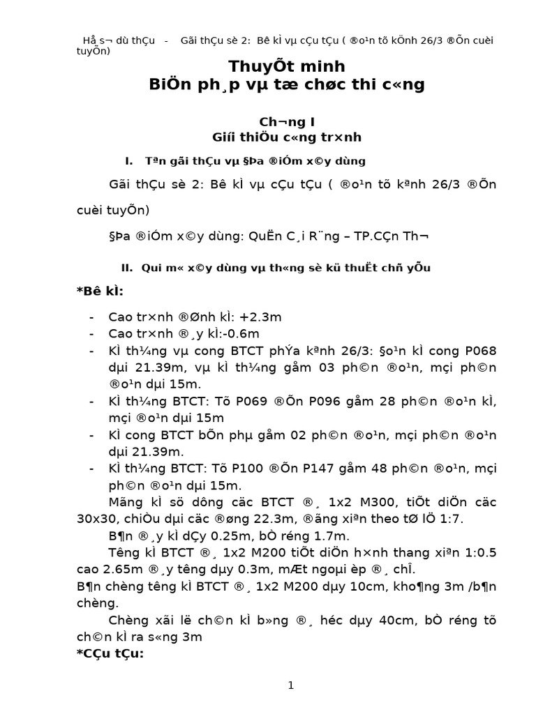Thuyet Minh BPTC - Kè Đá H C. Manh 2 | PDF