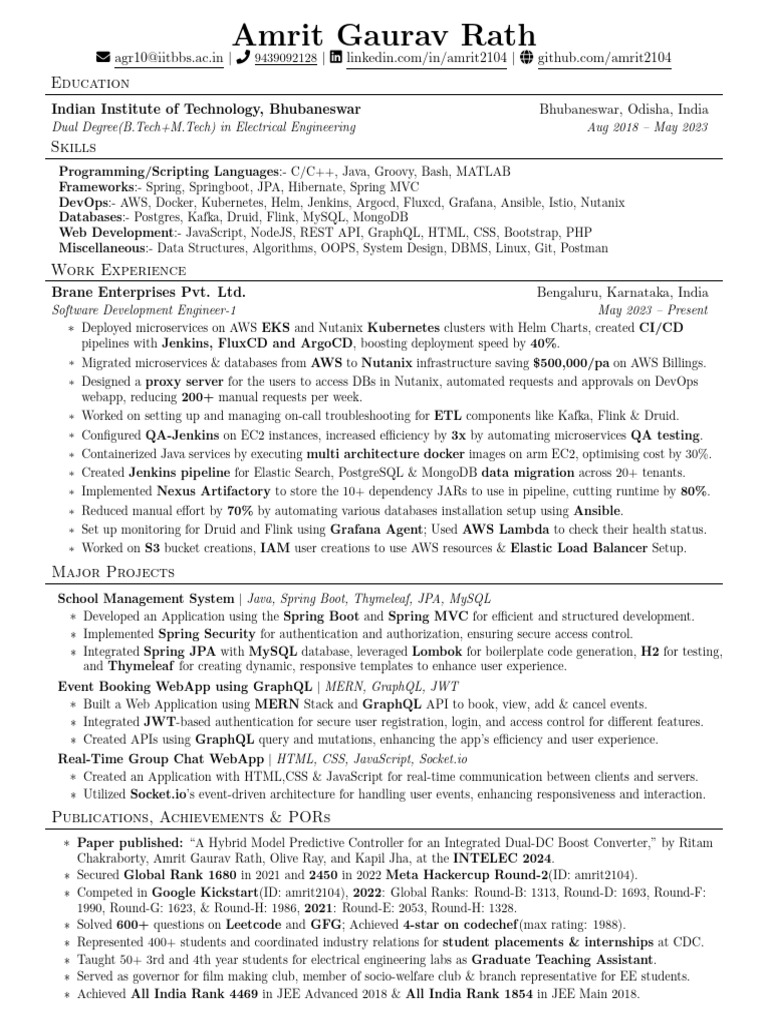 Amrit Gaurav Rath DevOps | PDF