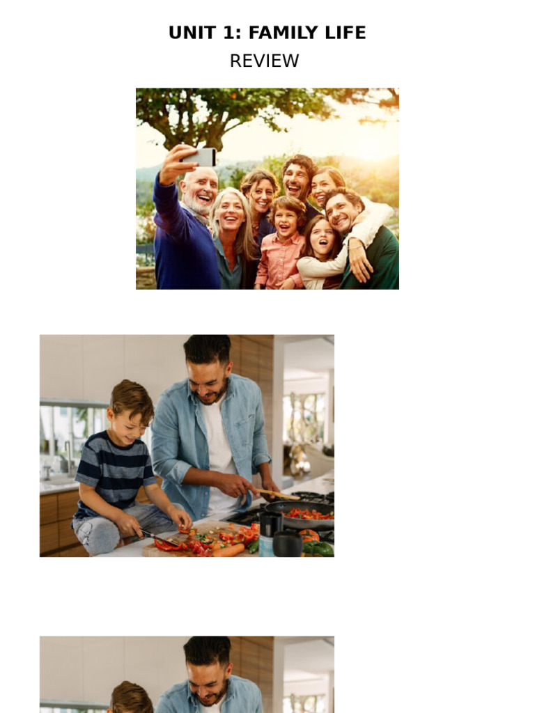 Unit 1 - Family Life | PDF