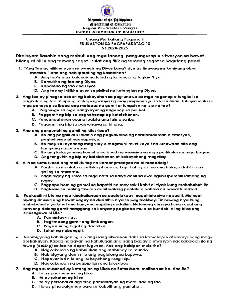 EsP10 Q1 Final | PDF