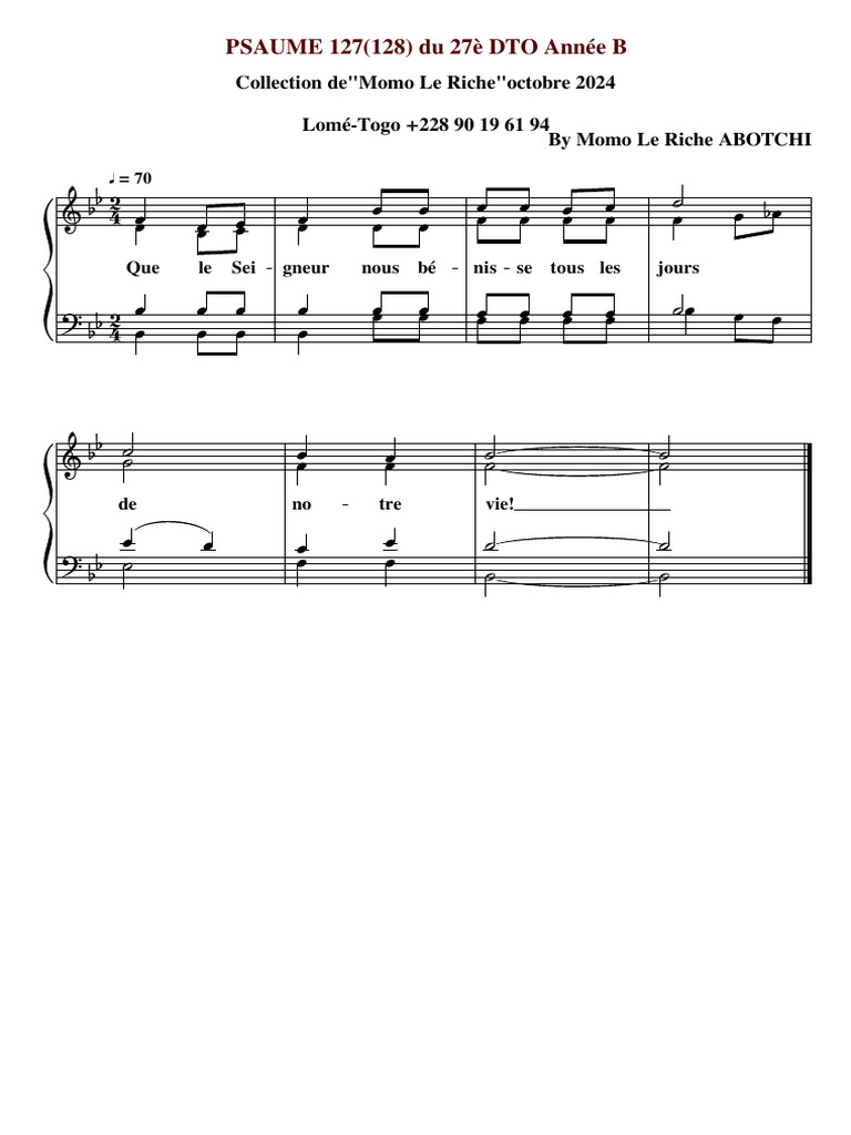 PSAUME - 127 (128) - Du - 27è - DTO - Année - B FR Momo Le Riche | PDF