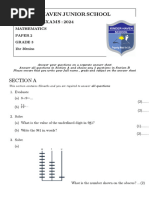 Grade 4 Maths Test November 2021 | PDF | Mathematics