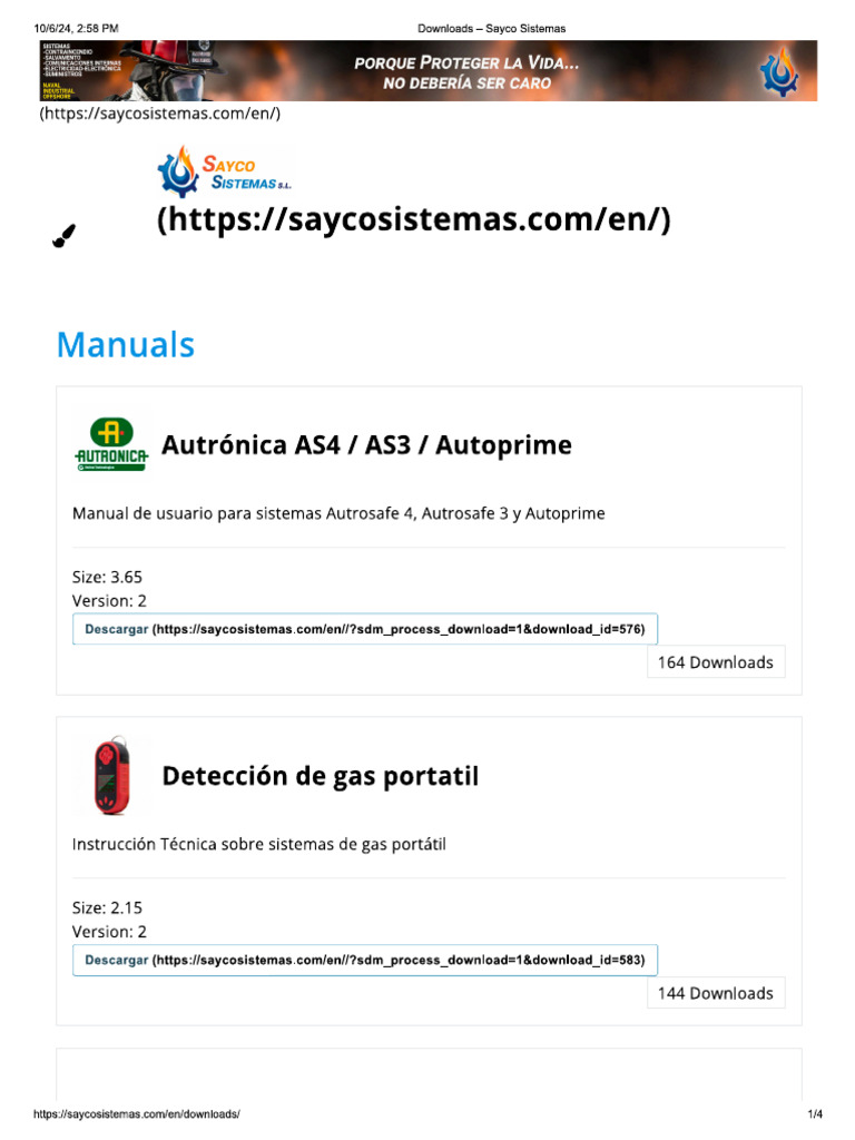 Downloads - Sayco Sistemas | PDF