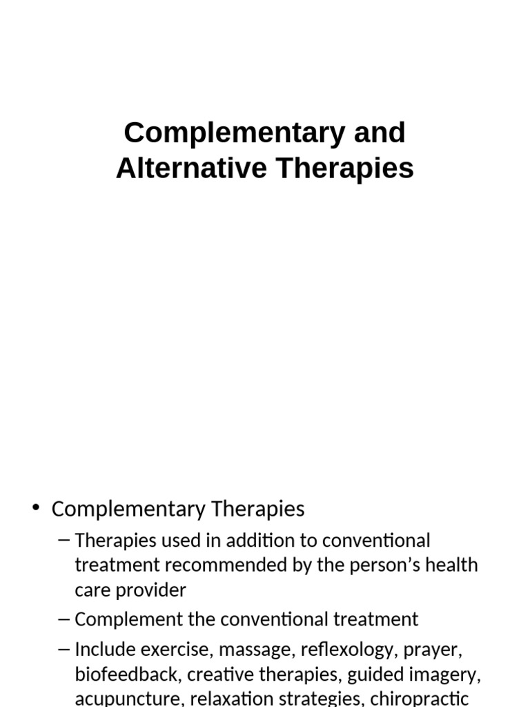 Complementary and Alternative Therapies | PDF