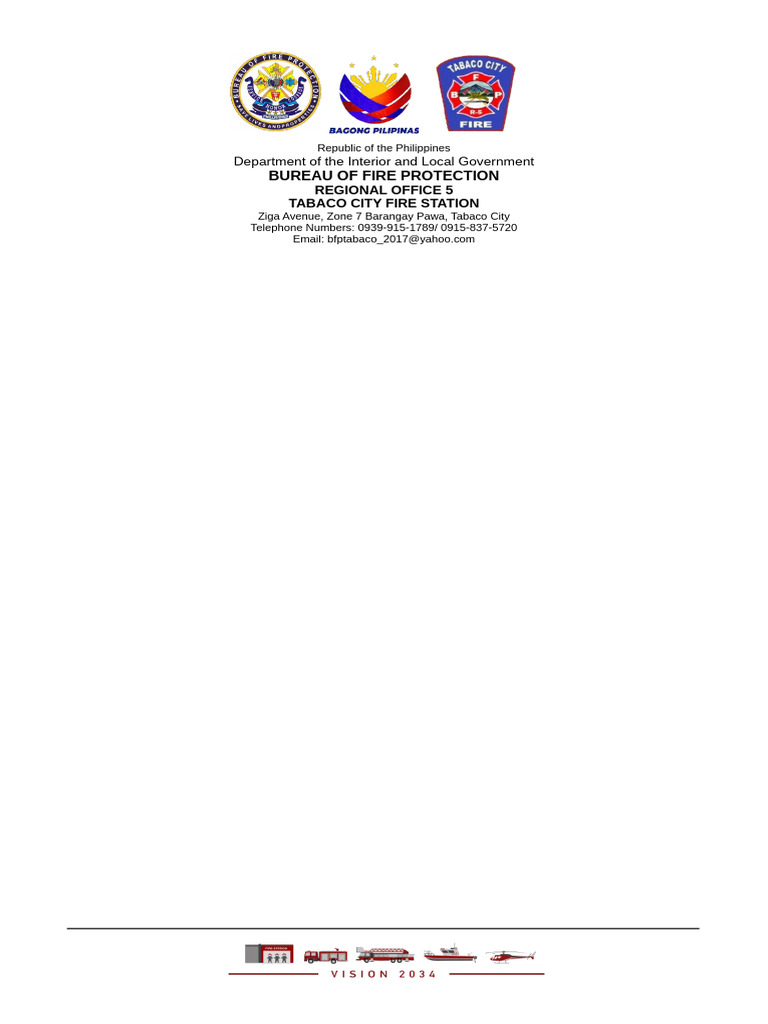 Tabaco City Fire Station Letterhead | PDF