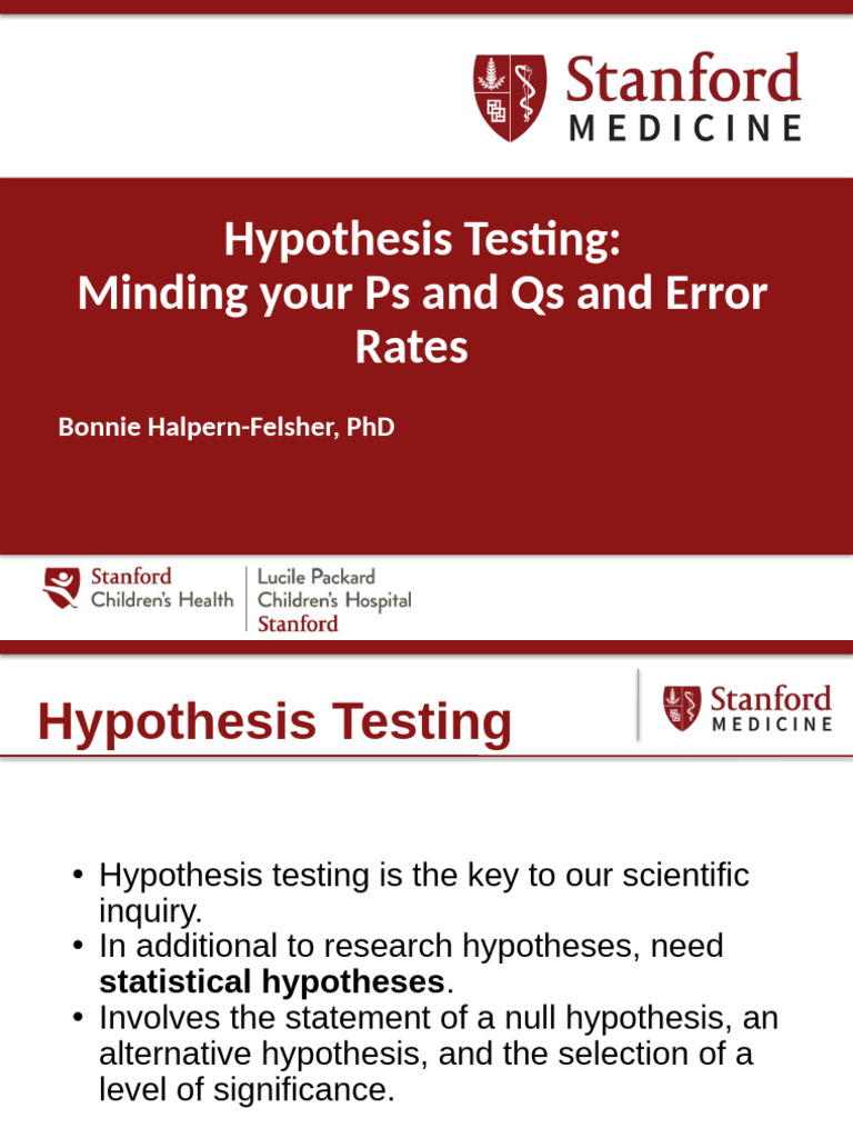 Hyp Test Ps And Errors Pdf Type I And Type Ii Errors 5767