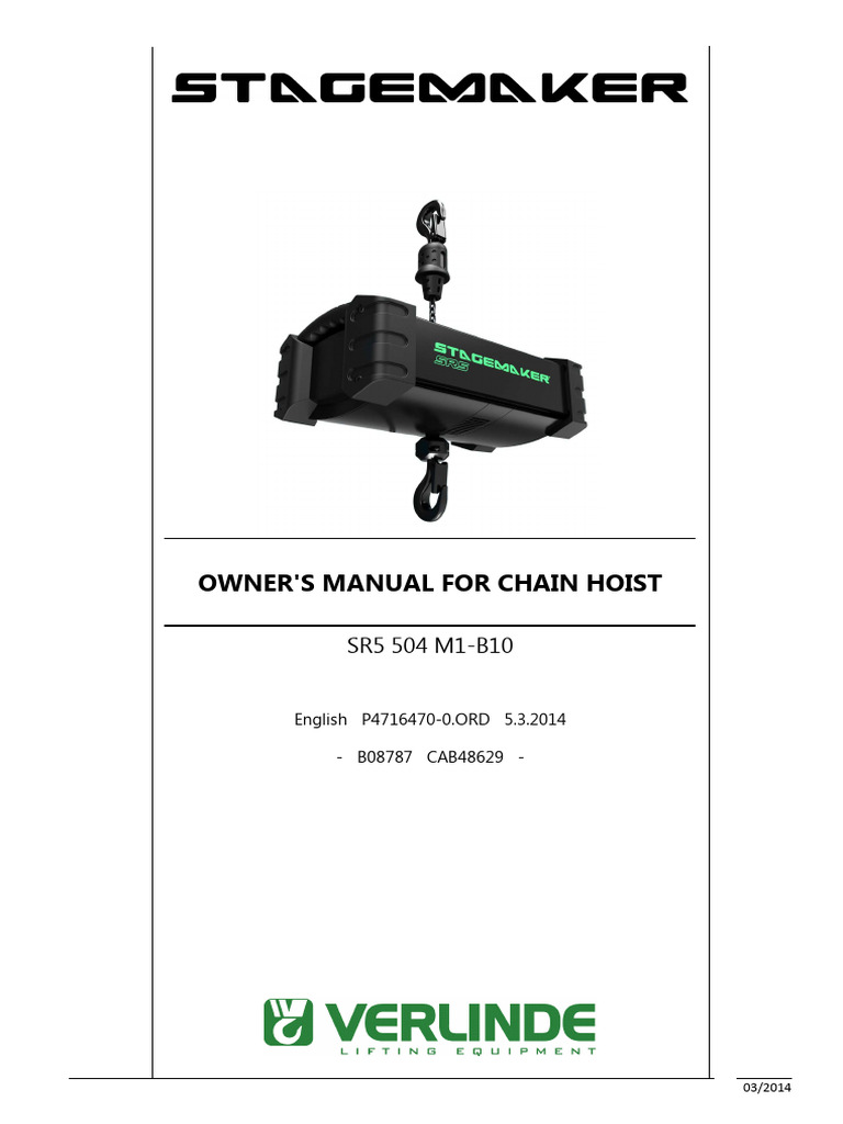 Chain Hoist SR5 504 M1-B10 GB | PDF