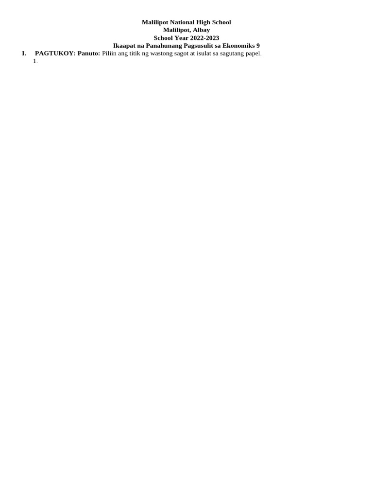 Periodic Test q4 - AP9 | PDF