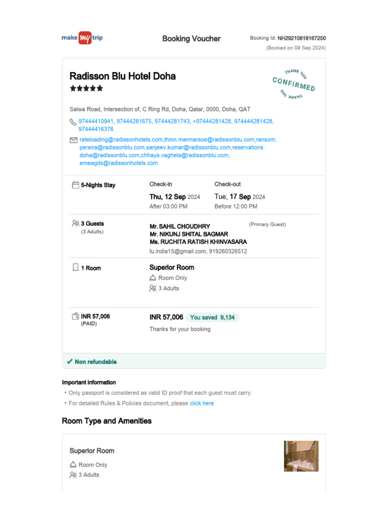 Radisson Hotel Download ETicket | PDF