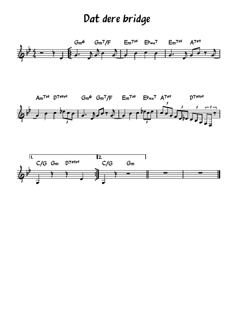 Dat Dere Transcription Oscar Brown JR | PDF