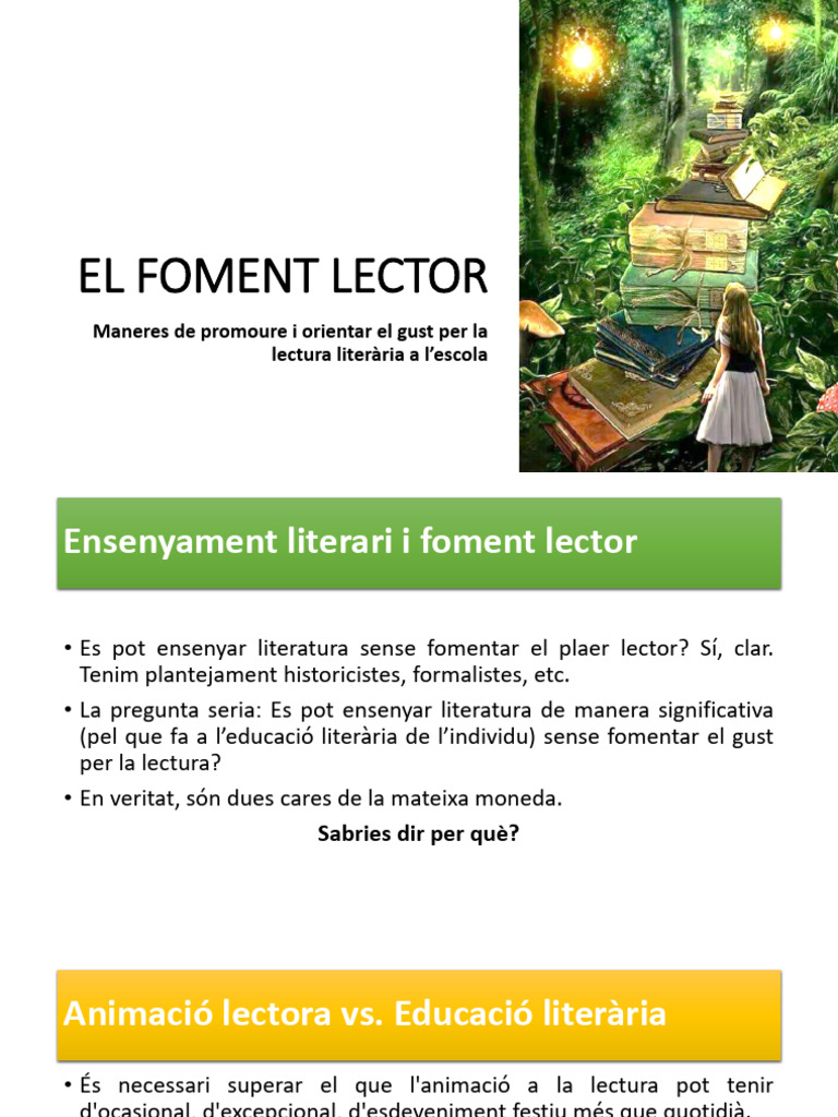 Foment Lector a l'Escola: Estratègies i Activitats | PDF | Career & Growth