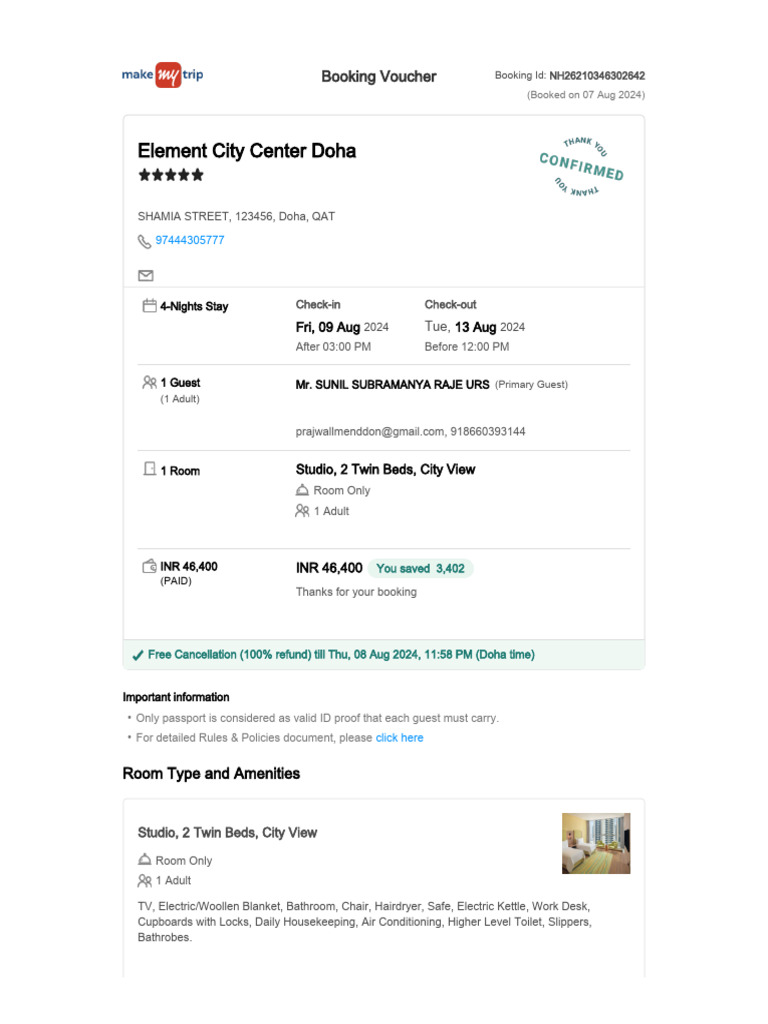 Trips Hotel ETicket | PDF