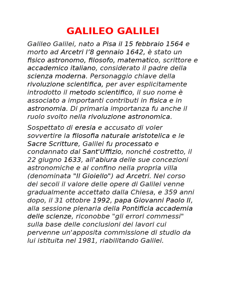 Galileo Galilei | PDF