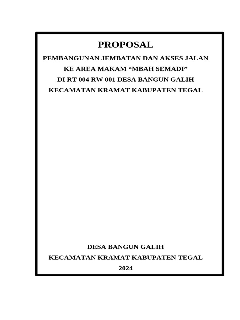 Proposal Jembatan Dan Akses Jalan Makam | PDF