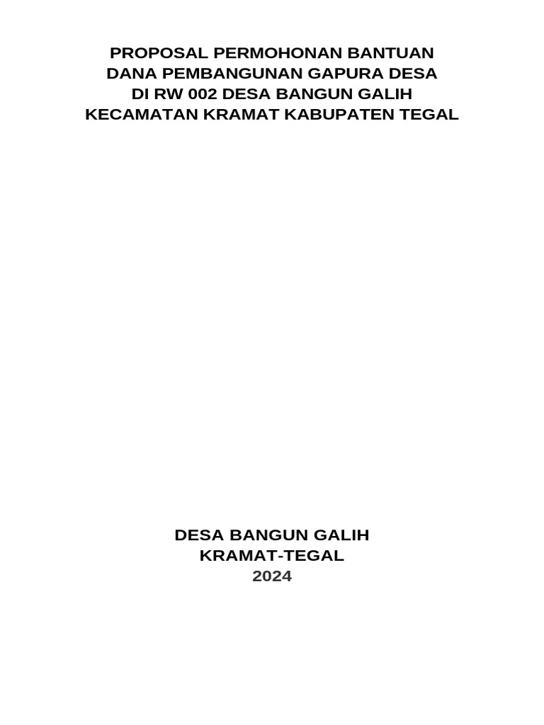 Proposal Pembangunan Gapura Desa | PDF