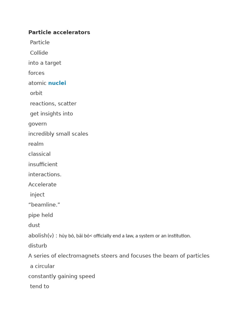 Particle Accelerators: Nuclei | PDF