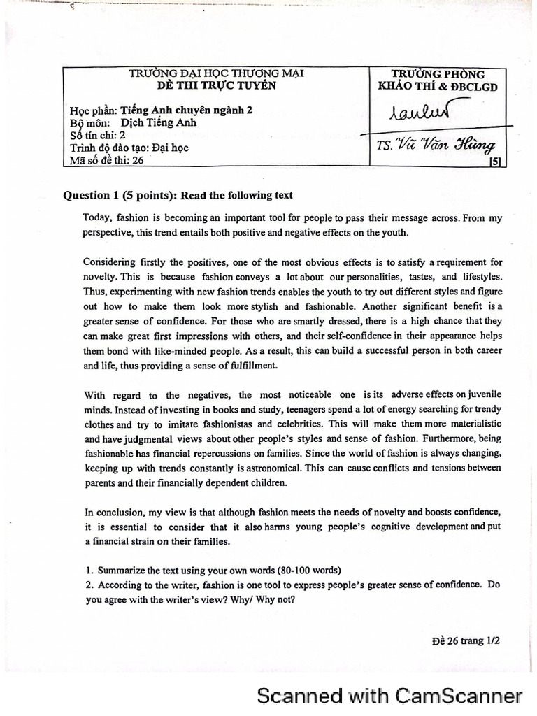 Đề 26 TACN2 | PDF