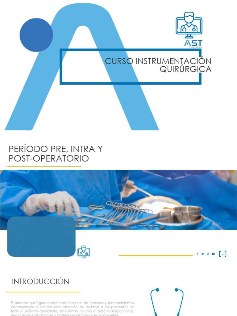 Clase 1.3 Periodo Pre Intra y Post-Operatorio | PDF