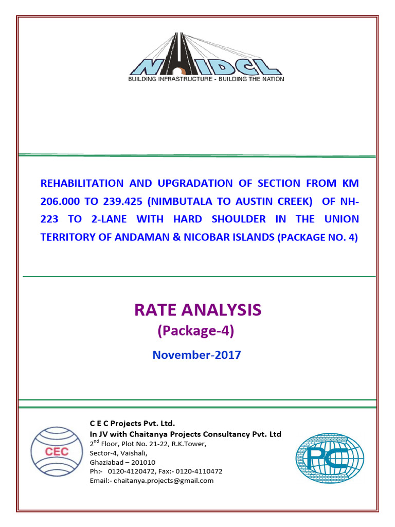 Rate Analysis for Civil Works 2024 | PDF | Masonry | Construction Aggregate
