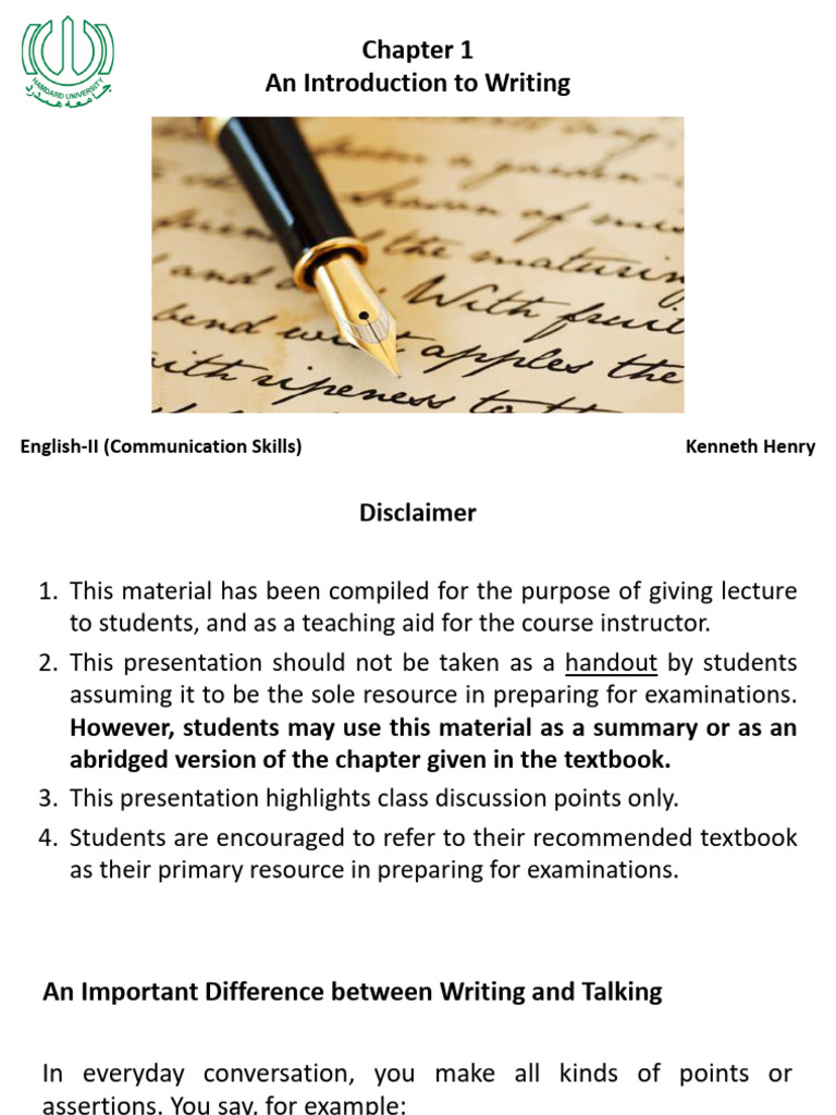 Chapter 1 An Introduction To Essay Writing | PDF