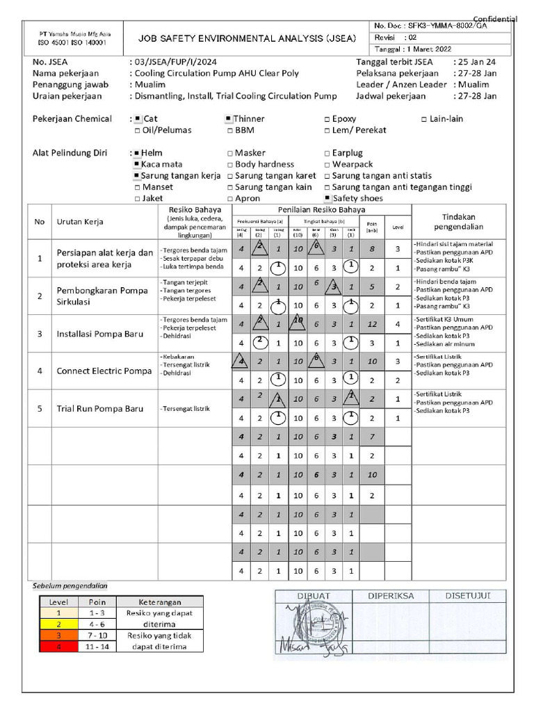 FORM JSEA - Cooling Circulaton Pump AHU Clear Poly | PDF
