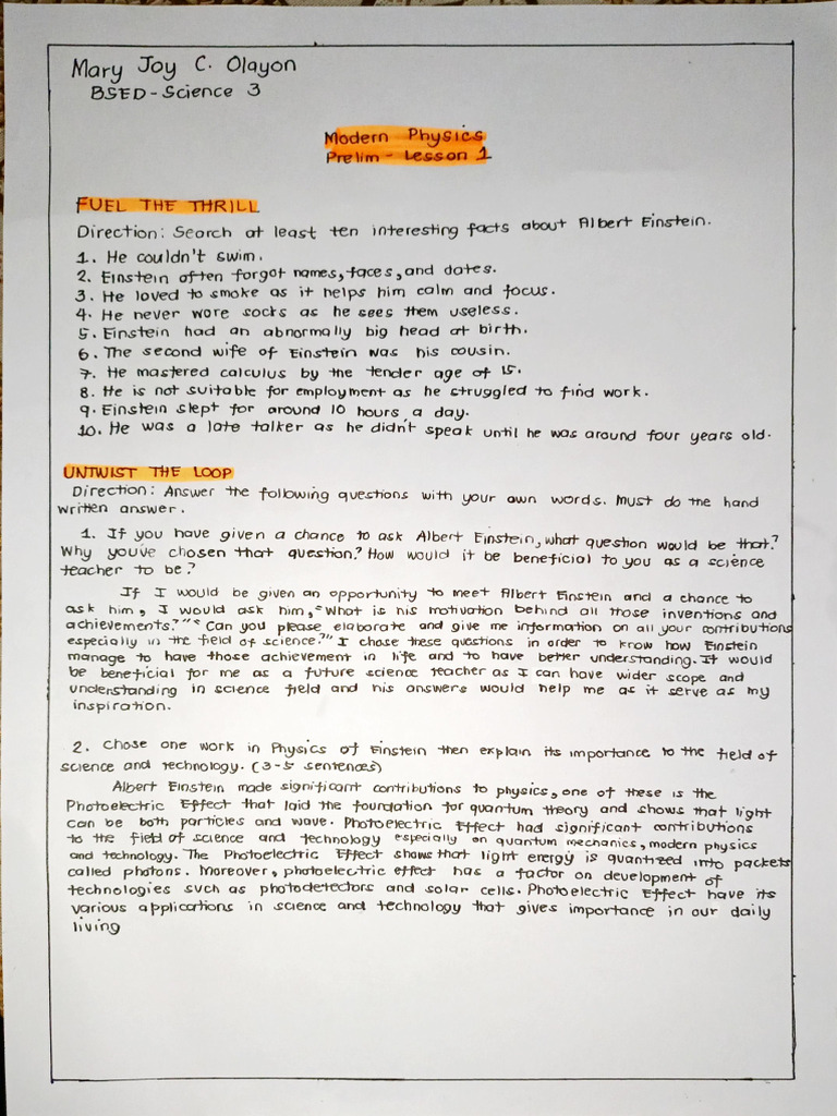 Modern Physics (Act1) | PDF