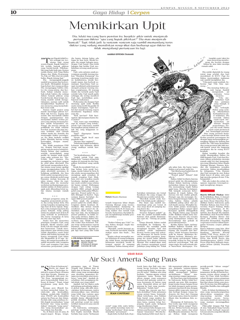 Cerpen Kompas - Memikirkan Upit | PDF