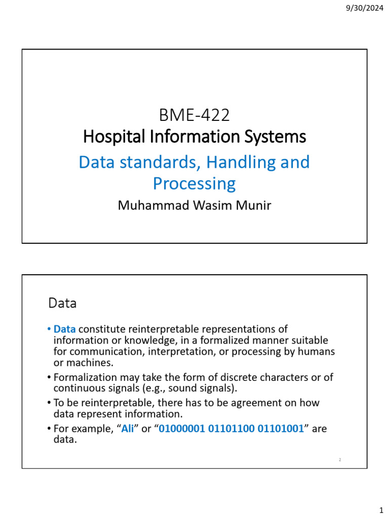 Lecture 4; Data Handling | PDF
