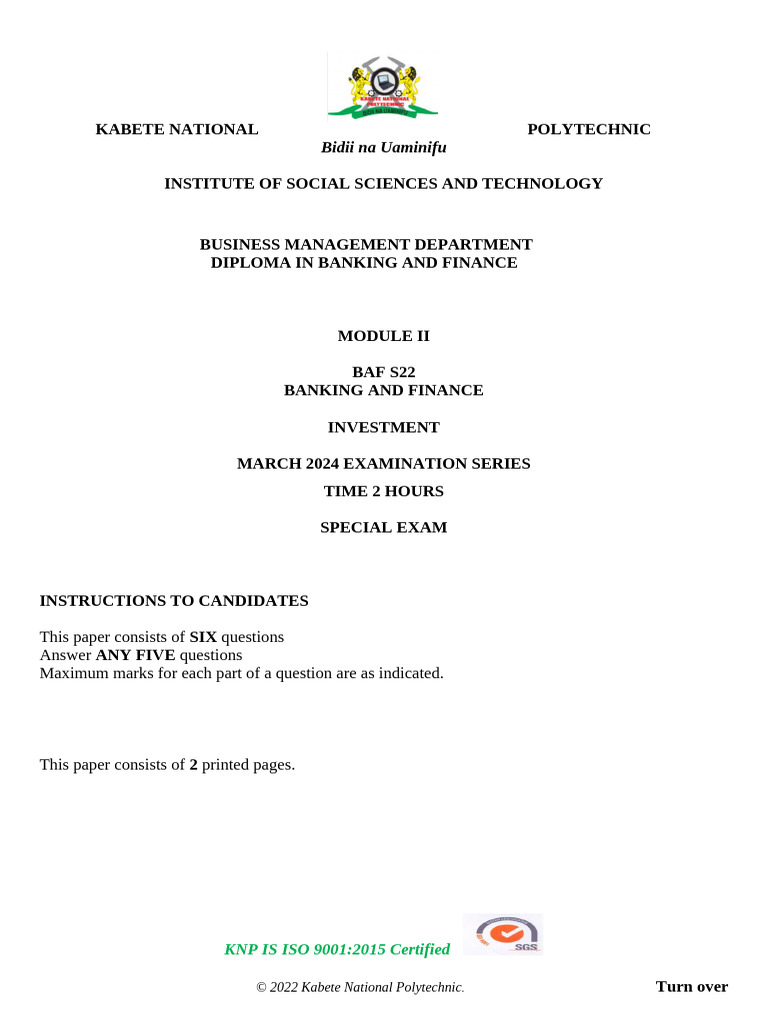 Baf S22-Investment March 2024 - Special | PDF | Investing | Finance ...