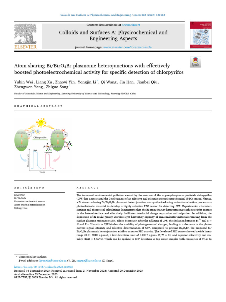 Atom-Sharing Bi - Bi3O4Br Plasmonic Heterojunctions With Effectively Boosted ...