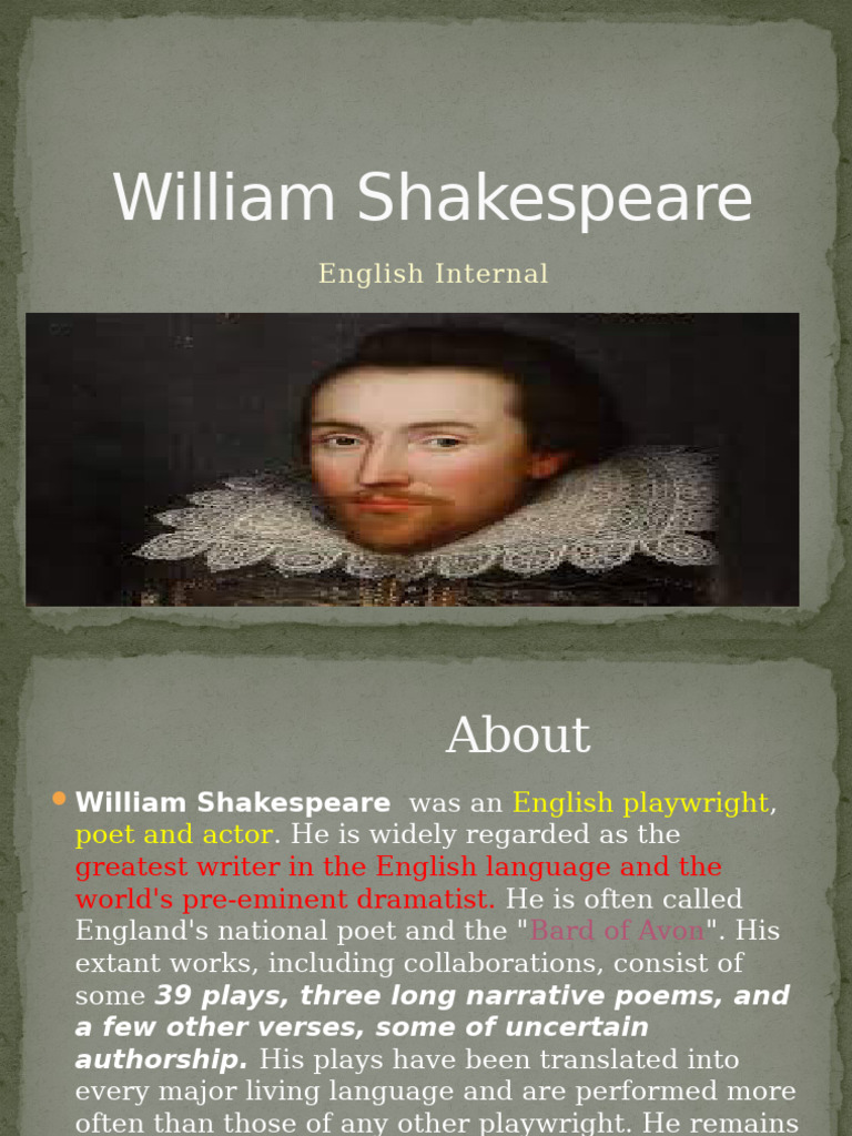 William Shakespeare English Internal | PDF