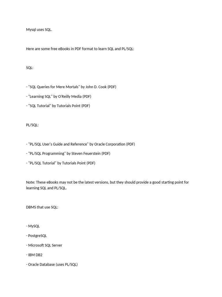 SQL | PDF