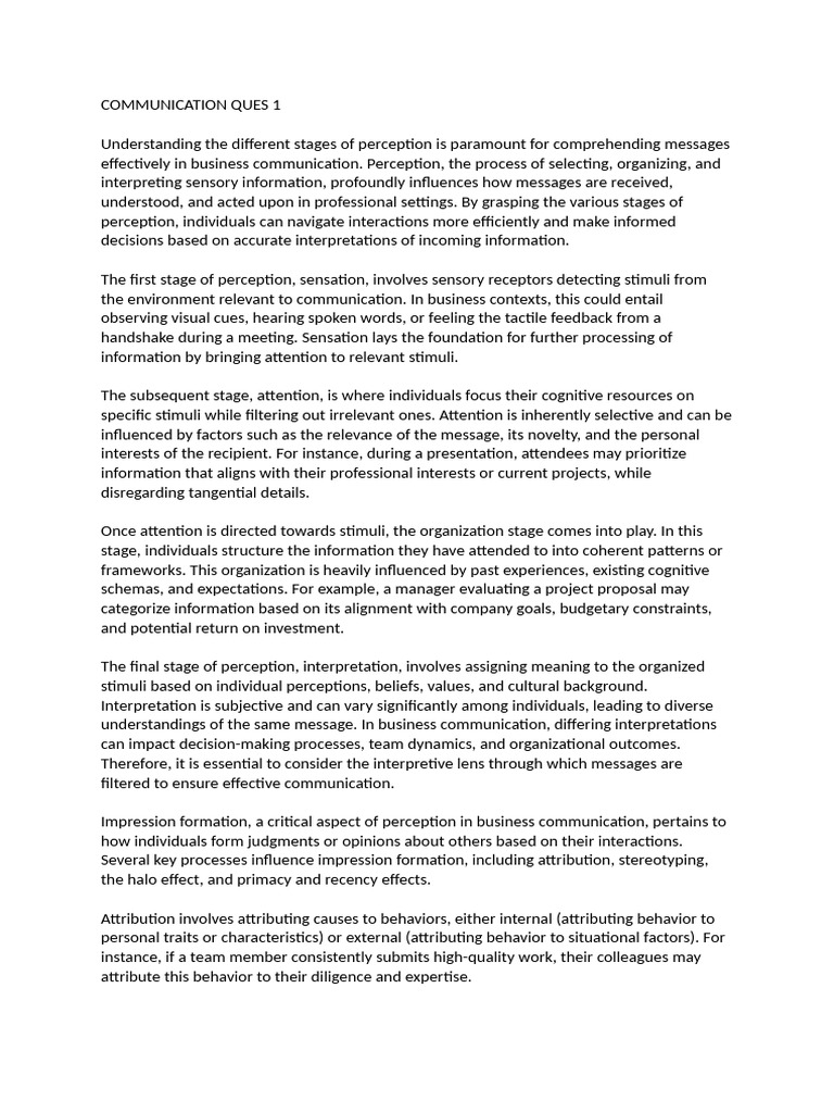 Communication Assignment | PDF