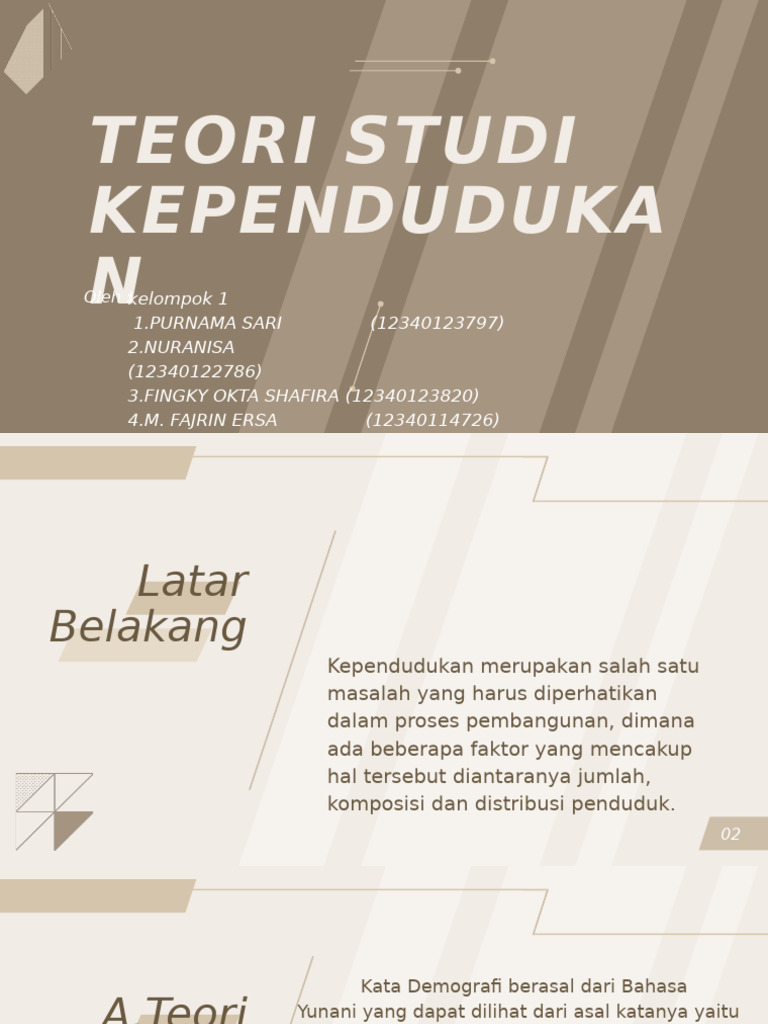 Teori Studi Kependudukan | PDF
