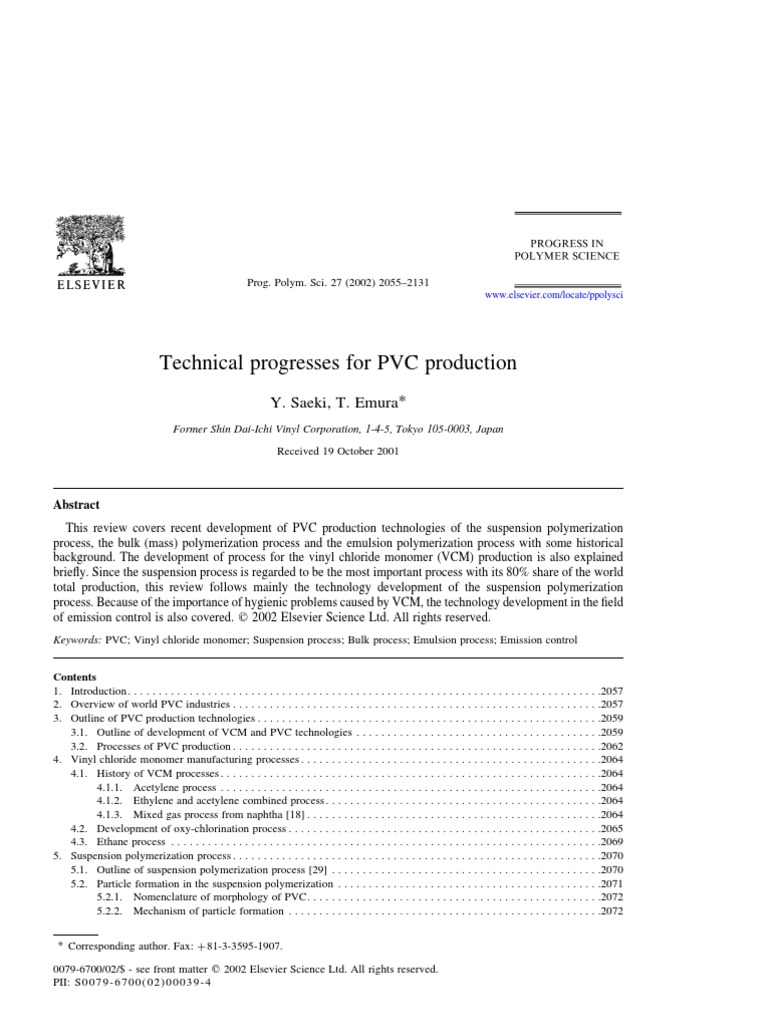 PVC 1 | PDF | Polyvinyl Chloride | Physical Chemistry